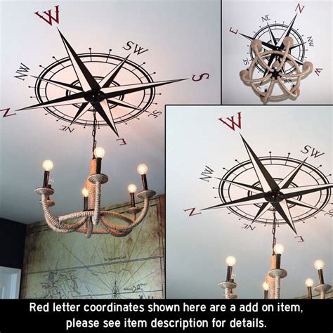 Compass Rose Vinyl Wall Or Ceiling Decal Historical Nautical Map Art