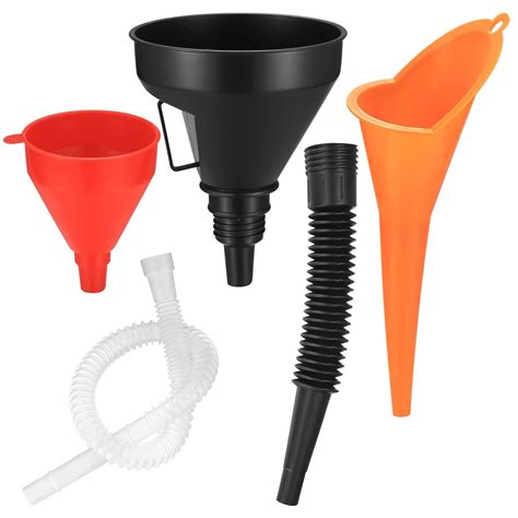 3 Pcs Right Angle Flexible Plastic Funnel Set Universal Car Gasoline