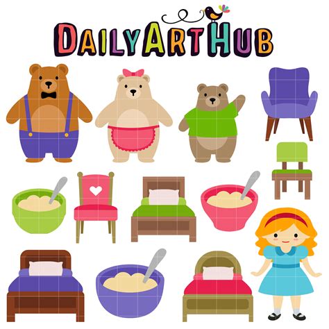 Goldilocks And The Three Bears Clipart Nursery Rhyme Fairy Etsy The