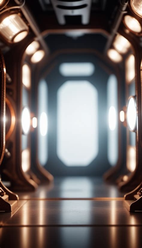 Rusty Metallic Sci Fi Border With Lights Stable Diffusion Online
