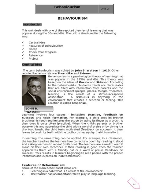 Behaviourism Pdf Behaviorism Reinforcement