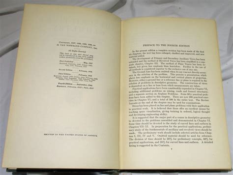 1947 Descriptive Geometry Old Mathematics Book Math Textbook