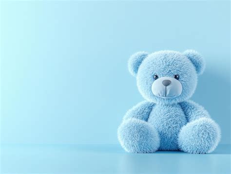 Blue Teddy Bear On A Blue Background Premium Ai Generated Image