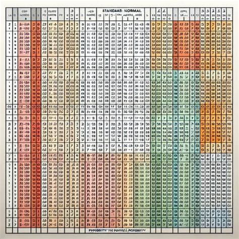 Positive And Negative Standard Normal Table On Tarpaulin Ai Art