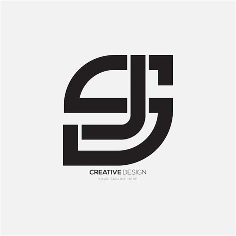 Premium Vector Letter Sj Or Js Creative Unique Shape Modern Initial Monogram Typography Logo