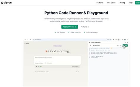 Cliprun Turn Any Webpage Into Your Personal Python Workspace Ai Tools Ai Tools