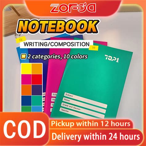 1pcs 80 Sheets Writing Notebook Grade 1 3 10color Composition Notebook Waterproof School