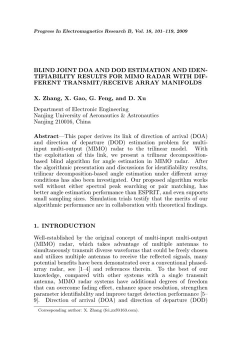 Pdf Blind Joint Doa And Dod Estimation And Identifiability Results