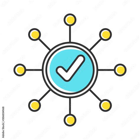 Survey Mark Color Icon Correct Answer Right Checkmark Approve Mark Agree Tick Chart Spread