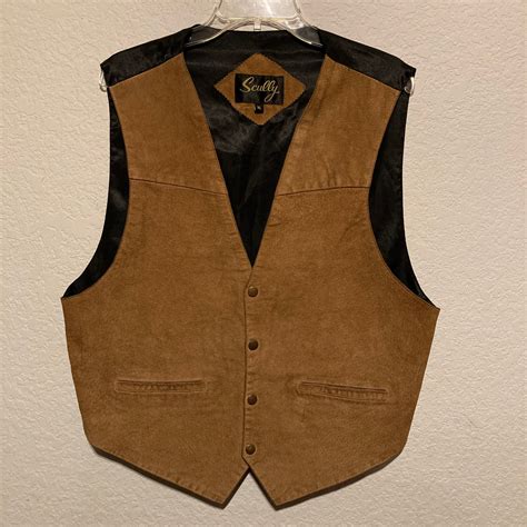 Scully Bourbontan Leather Satin Back Western Vest Me Gem