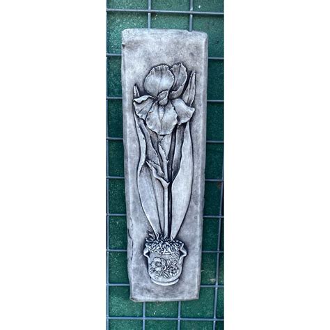 Bearded Iris In Pot Concrete Wall Plaque Wantirna Garden Ornaments