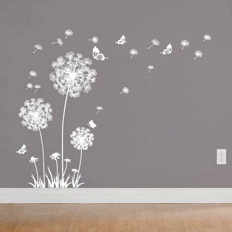 2 Pegatinas De Pared De Diente De León Blanco Para Decoración De Pared