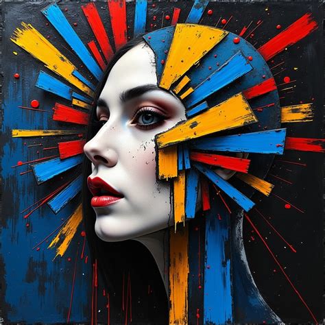 Free Fractured Expressive Portrait Image Portrait Abstract
