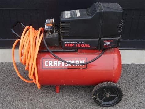 Craftsman 4hp 18 Gal Air Compressor W Hose Live And Online Auctions On
