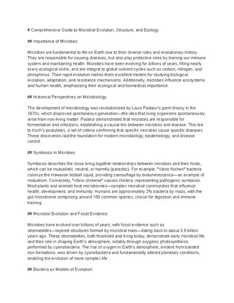 Comprehensive Guide To Microbial Evolution And Ecology Biol111 Studocu