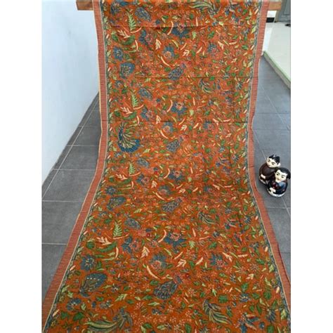 Jual Kain Batik Solo Tiga Negri Merah Bata Modern Premium Shopee