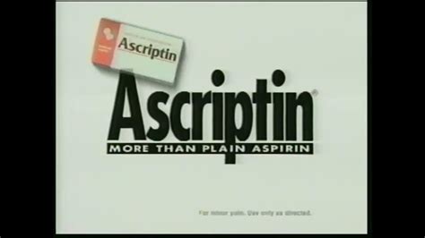Ascriptin Commercial 1996 Youtube