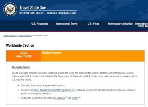 United States Issues Worldwide Caution Alert