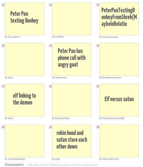 Peter Pan Texting Donkey Drawception