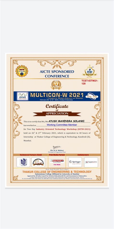 Ayush Solanki On Linkedin Aicte Sponsored Conference Multicon W 2021 Working Committee Member