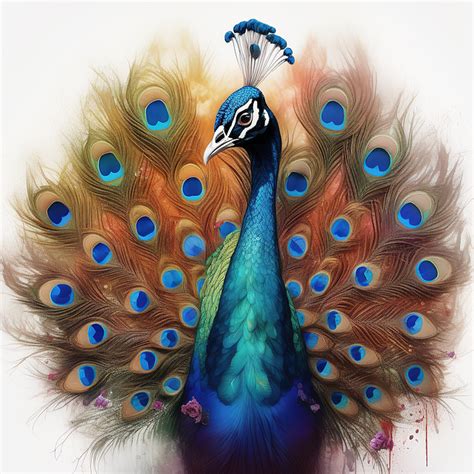 Download Ai Generated Peacock Floral Royalty Free Stock Illustration Image Pixabay
