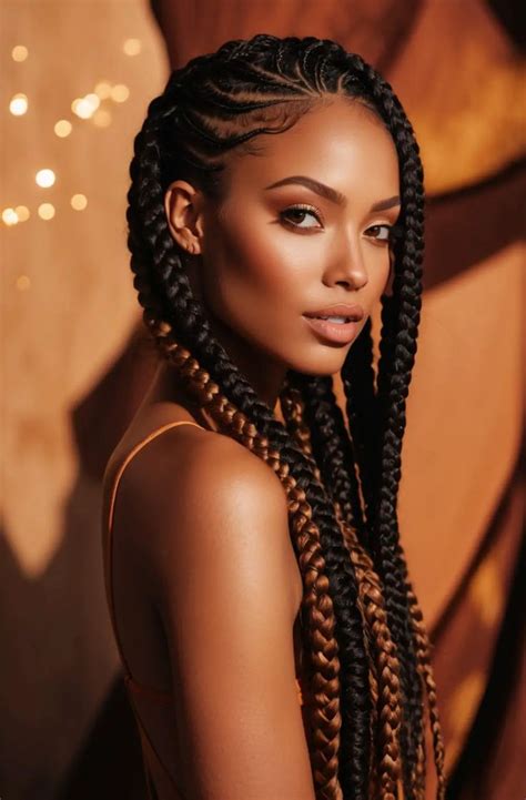 Default Vibrant Portrait Of A Stunning Model Showcasing Intric 0 Goddess Hairstyles Braids
