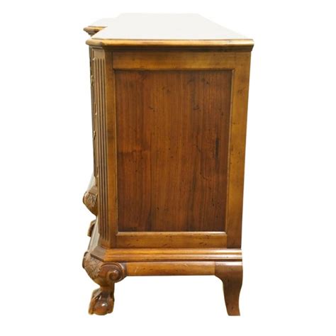 Century Furniture Solid Walnut Traditional Style 79 Block Front Triple
