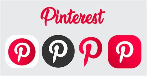 Creative Design Pinterest Social Network Logo And Icon Set Isolated On