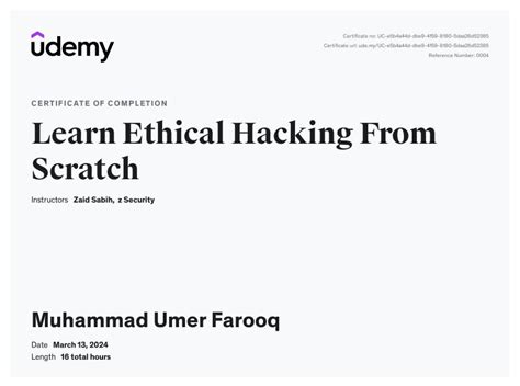 excited to share the completion of my learn ethical hacking from