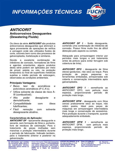 Anticorit Df Line It Pdf Química Ciências Físicas