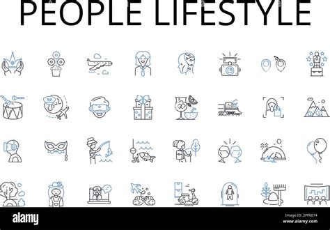 People Lifestyle Line Icons Collection Life Events Human Existence Social Behavior Personal
