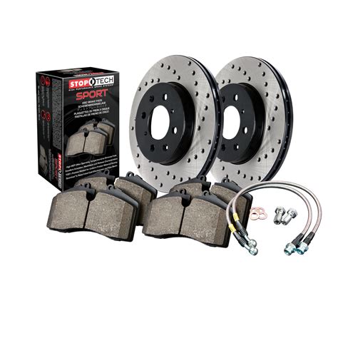 Stoptech 97940014r Stoptech Sport Axle Pack Drilled Rotor Rear Brake