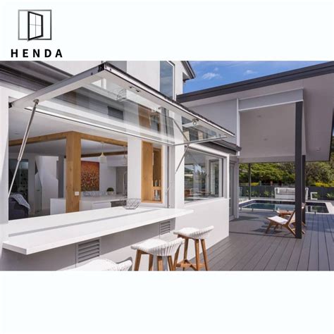 Thermal Break Aluminium Gas Strut Pass Through Windows Top Hung