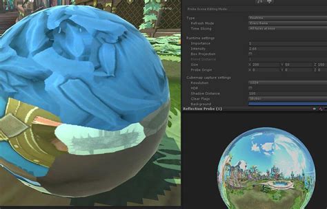why reflect so different between realtime and custom type in reflection probe unity engine