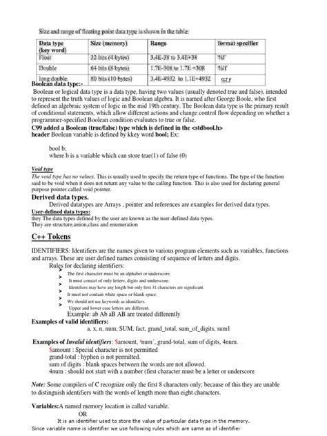 c tokens derived data types pdf boolean data type data type