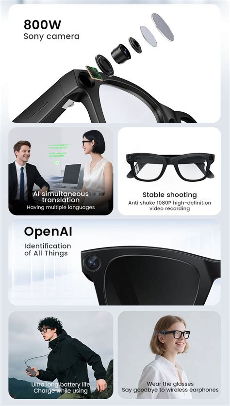 Health Fitness Features Music Player Nty16 Ai Glasses Ai Voice Assistant Sports Photo Taking
