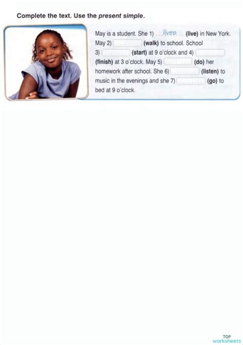 Present Simple A1 Interactive Worksheet Topworksheets