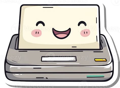 Happy Printer Cartoon Character Design Illustration 55492658 Png