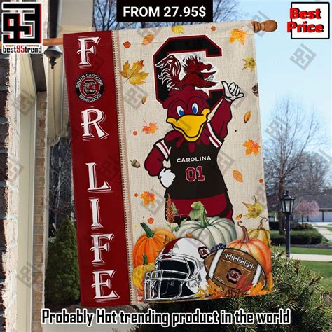 South Carolina Gamecocks For Life Flag