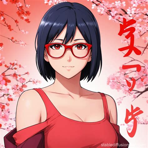 Uchiha Sarada In Japanese Cartoon Art Stable Diffusion Online
