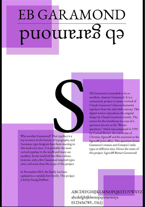 Eb Garamond Type Specimen Behance