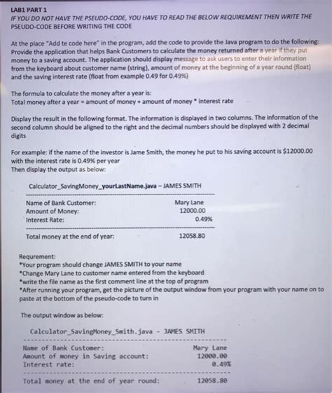 Solved LAB PART IF YOU DO NOT HAVE THE PSEUDO CODE YOU Chegg