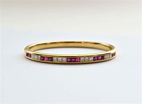 Craig Drake Diamond And Ruby Hinged Bangle Bracelet For Sale At 1stdibs