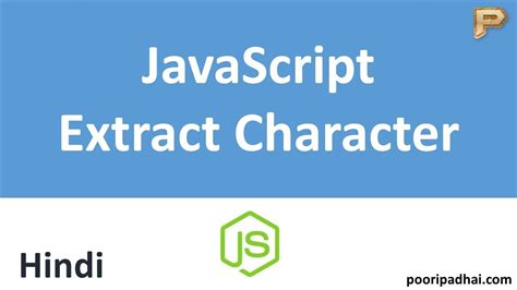 Extract String Character Javascript Hindi Youtube