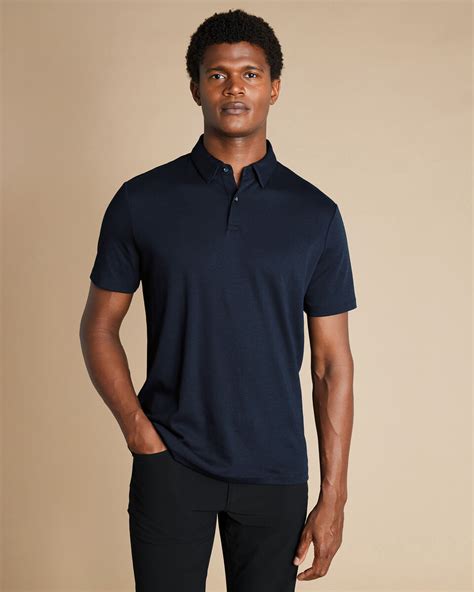 Performance Smart Jersey Polo Navy Charles Tyrwhitt International Xbr