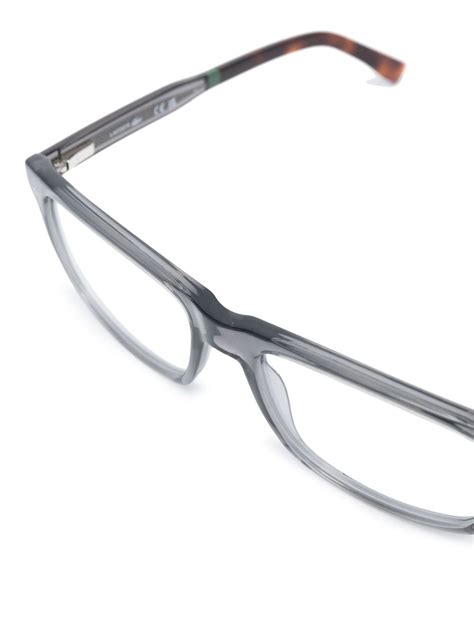 Lacoste Rectangle Frame Two Tone Glasses Grey Farfetch