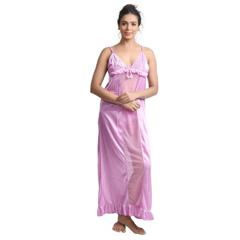 Net And Satin Design Nighty For Special Nights Fetify