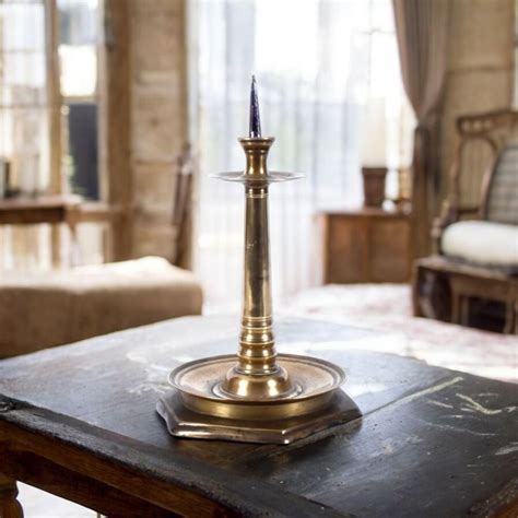 16thc Bronze Pricket Candlestick Continental With Hexagonal Foot