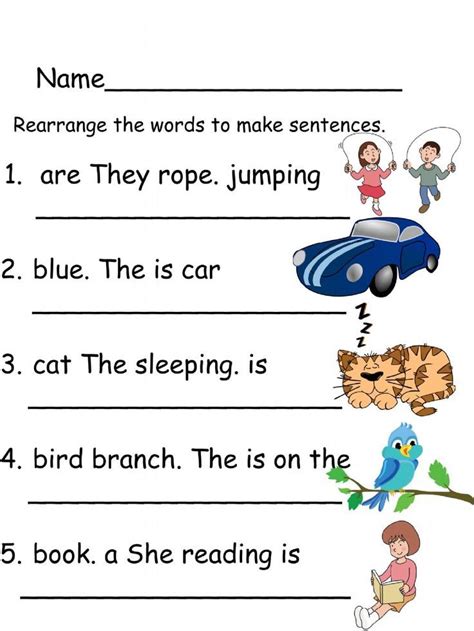 Sentence Structure Online Worksheet For Infant Year Two You Can Do The