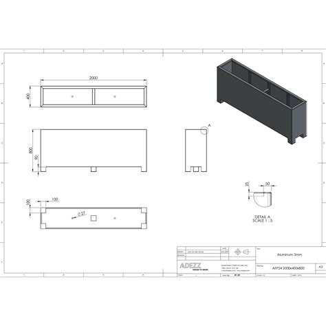 Adezz Aluminium Carrez Trough With Legs 7 Sizes L200cm X W40cm X H80cm Afp24 Adezz More